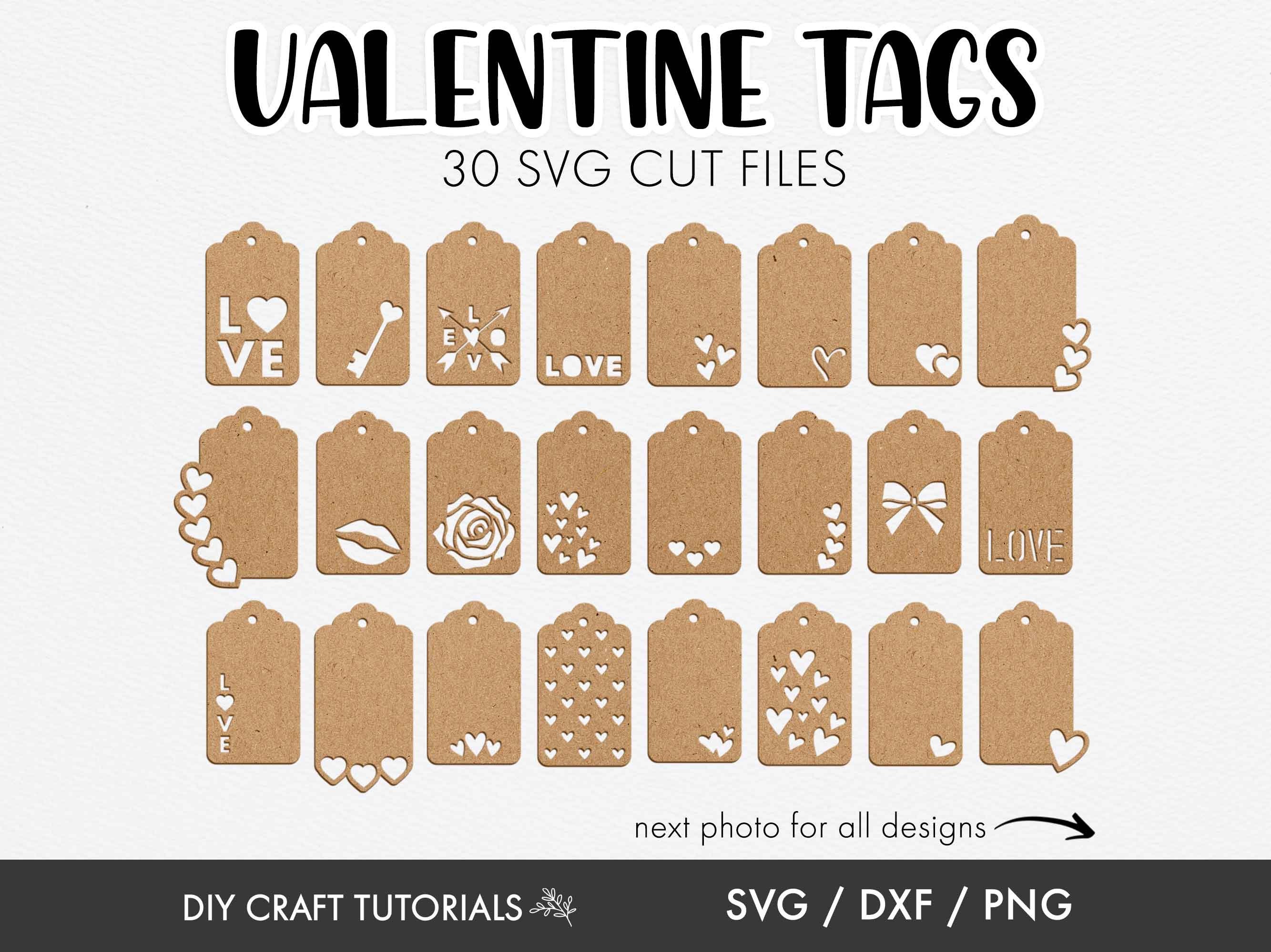 Valentines Day Gift Tag SVG, Gift Tag Template, Heart Tag Svg ...