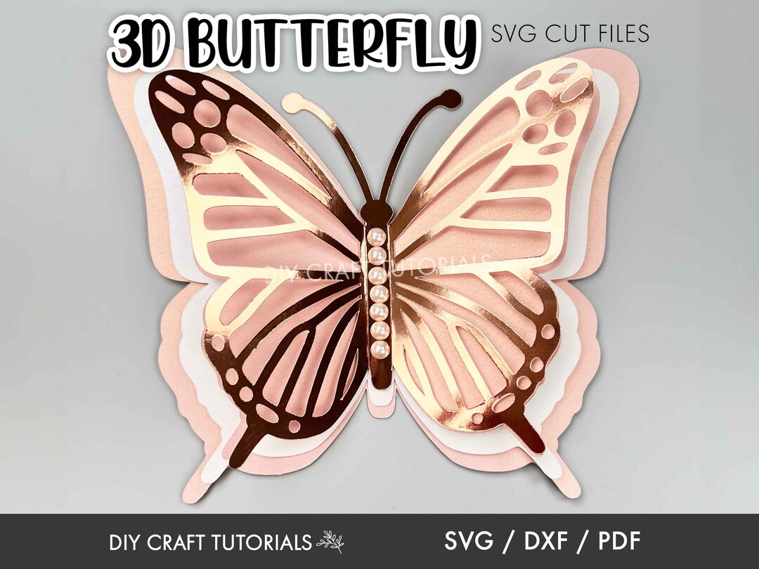 3D Butterfly Svg, Butterfly SVG, Butterfly Template, Layered Butterfly ...