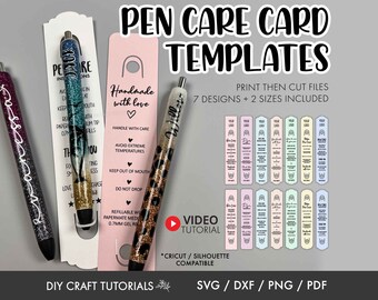 Pen Display Card Svg, Pen Care Card Svg, Pen Svg, Epoxy Pen Display ...