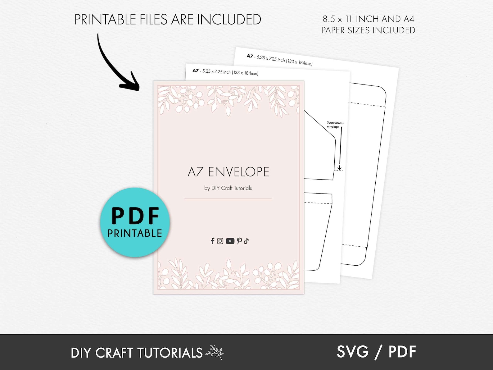 PRINTABLE Euro Flap Envelope Template, Printable Envelope, Envelope ...