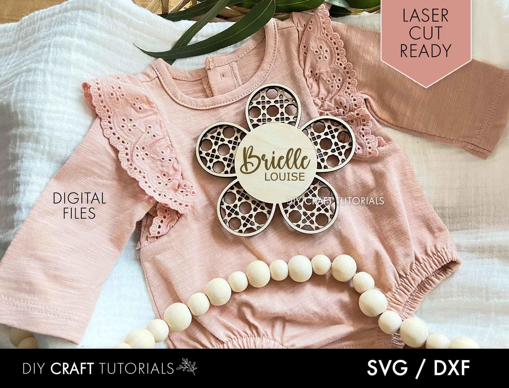 Layered Rattan Flower Svg Boho Flower Svg Baby Name Sign - Etsy Australia