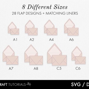 Envelope SVG Templates 8 Sizes, Envelope Template Svg, Wedding Envelope ...