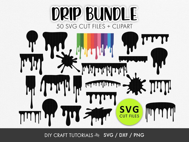 Drip SVG Bundle | 50 Paint Splatter Cut Files - Etsy