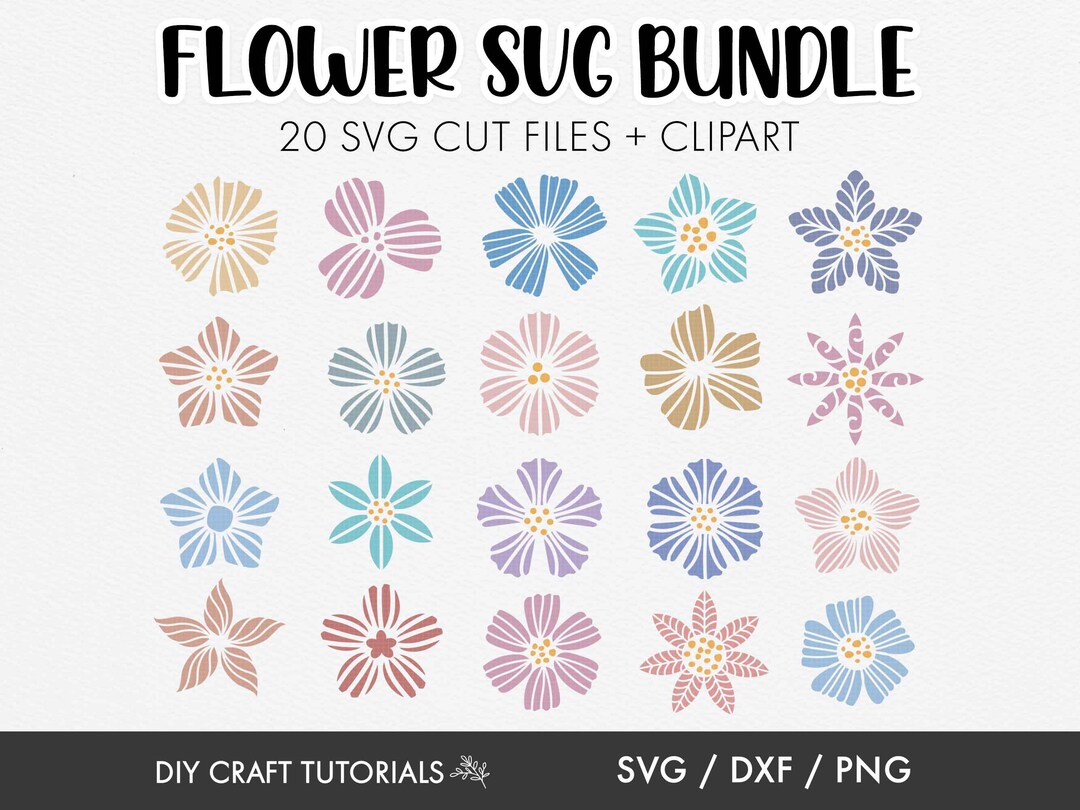 Abstract Flowers Svg, Flower SVG Bundle, Floral Svg, Daisy Svg, Flower ...