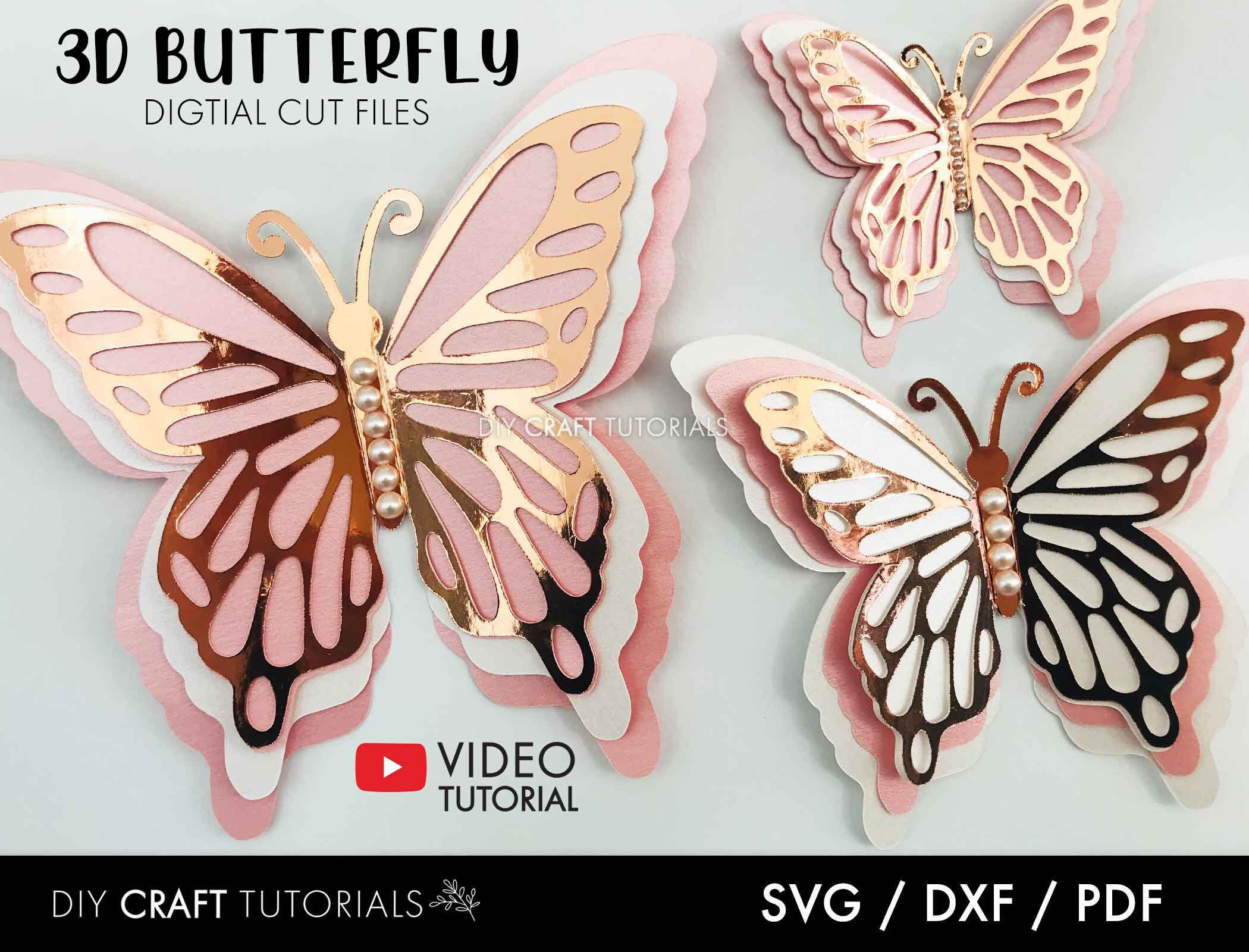 Butterfly SVG 3D Butterfly Svg Butterfly Template - Etsy