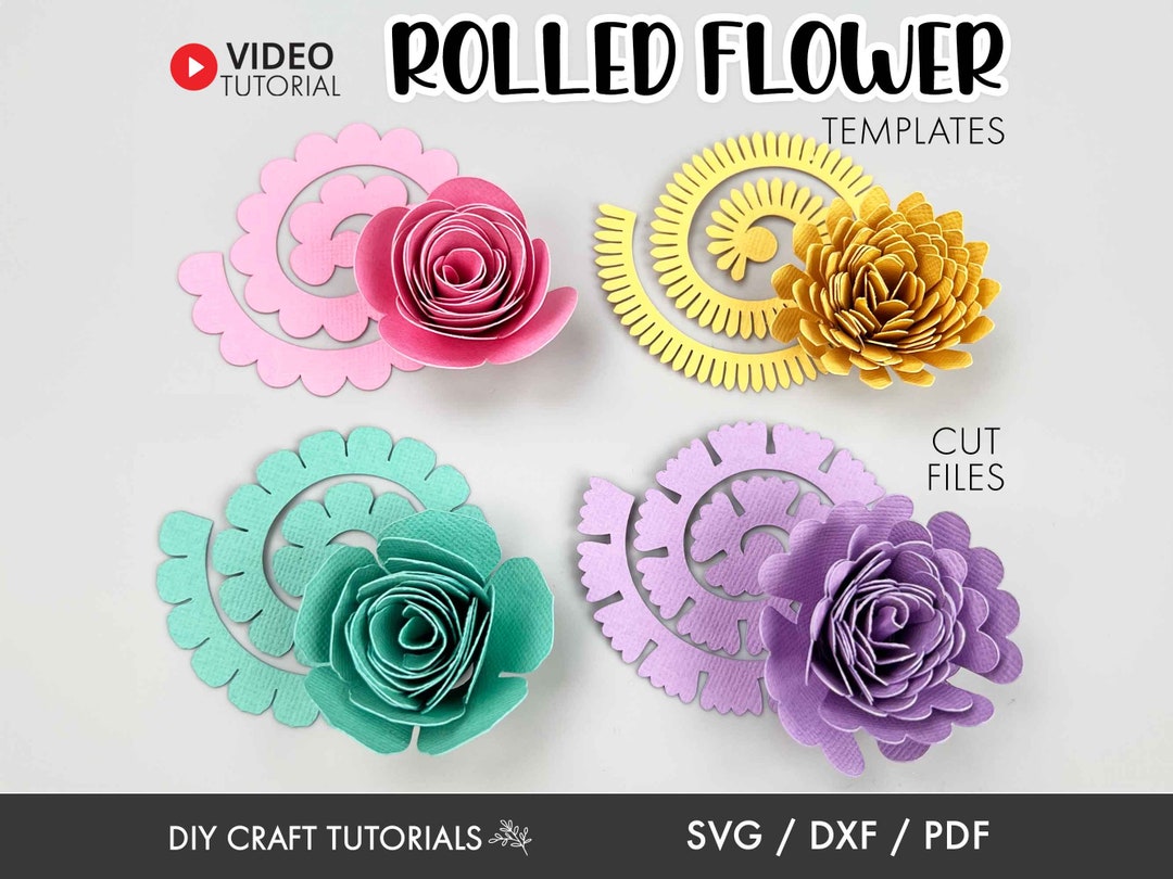 Rolled Flower Svg, 3D Flower Svg, Rolled Rose Svg, Rolled Paper Flowers ...