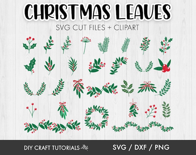 Christmas Holly Wreath SVG Cut File for Cricut & Silhouette - Etsy Canada