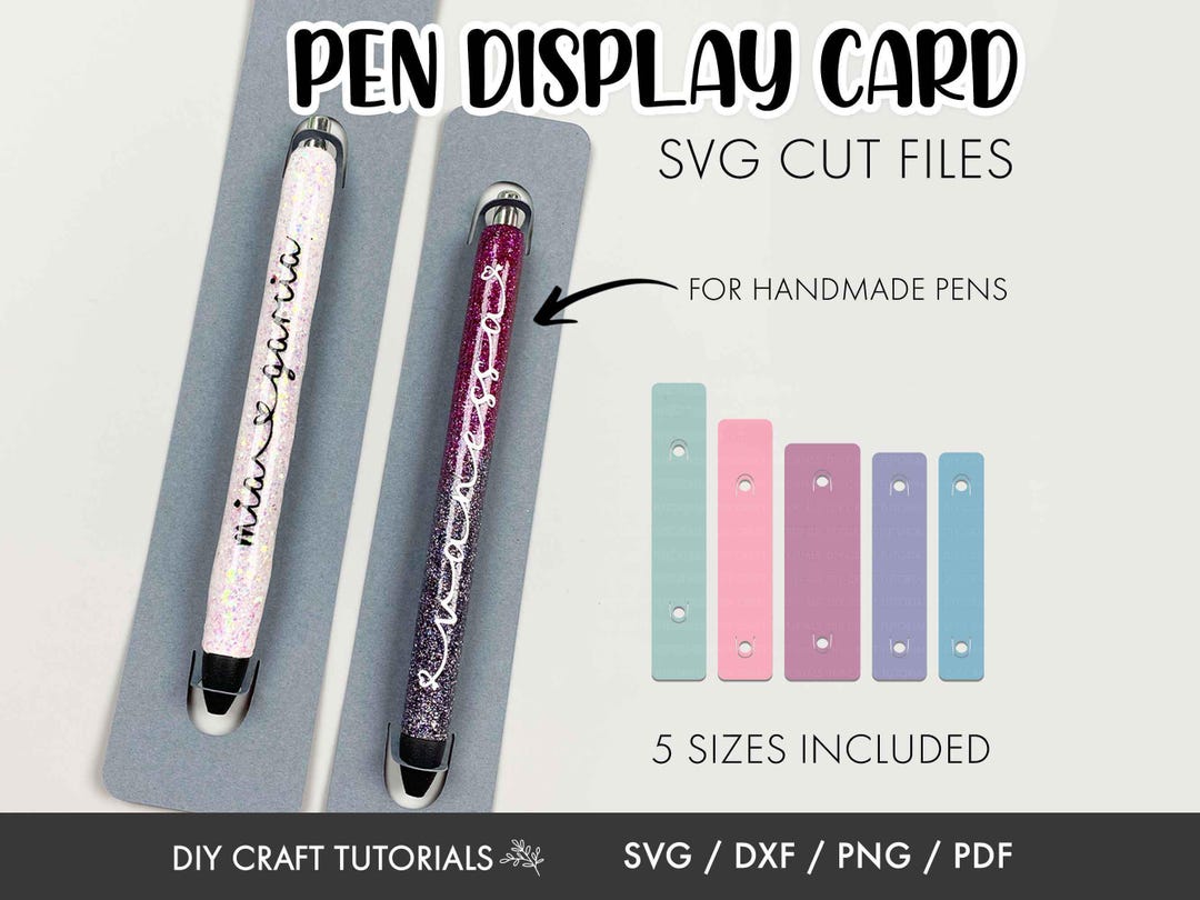 Pen Display Card SVG Bundle: Epoxy & Glitter Pen Holder Cut Files - Etsy