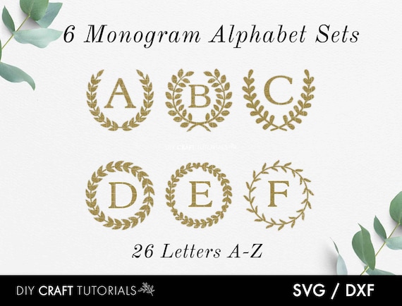 Monogram Wreath SVG Monogram SVG Alphabet Monogram Svg - Etsy