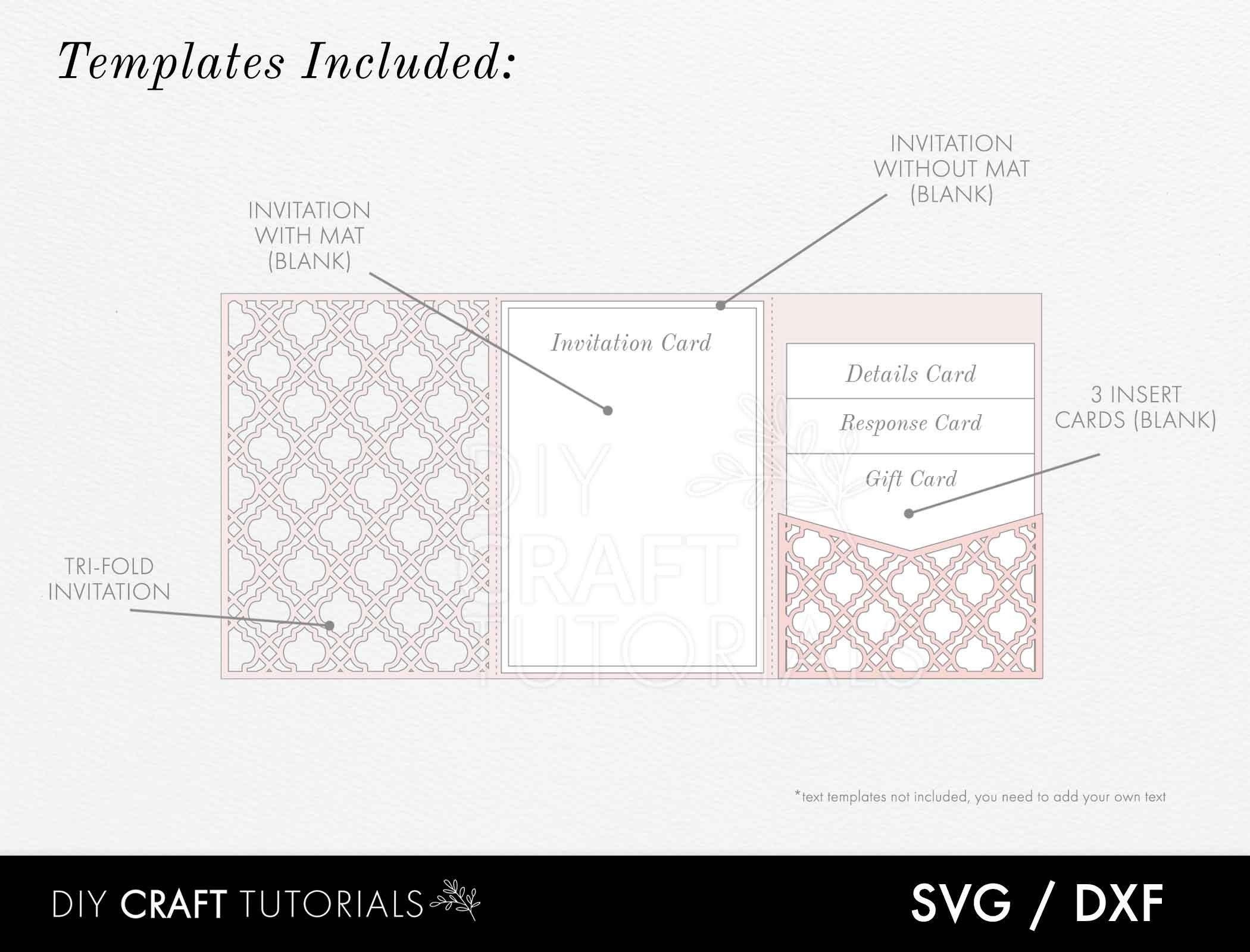 Tri Fold Wedding Invitation Template Invitation Template Tri - Etsy
