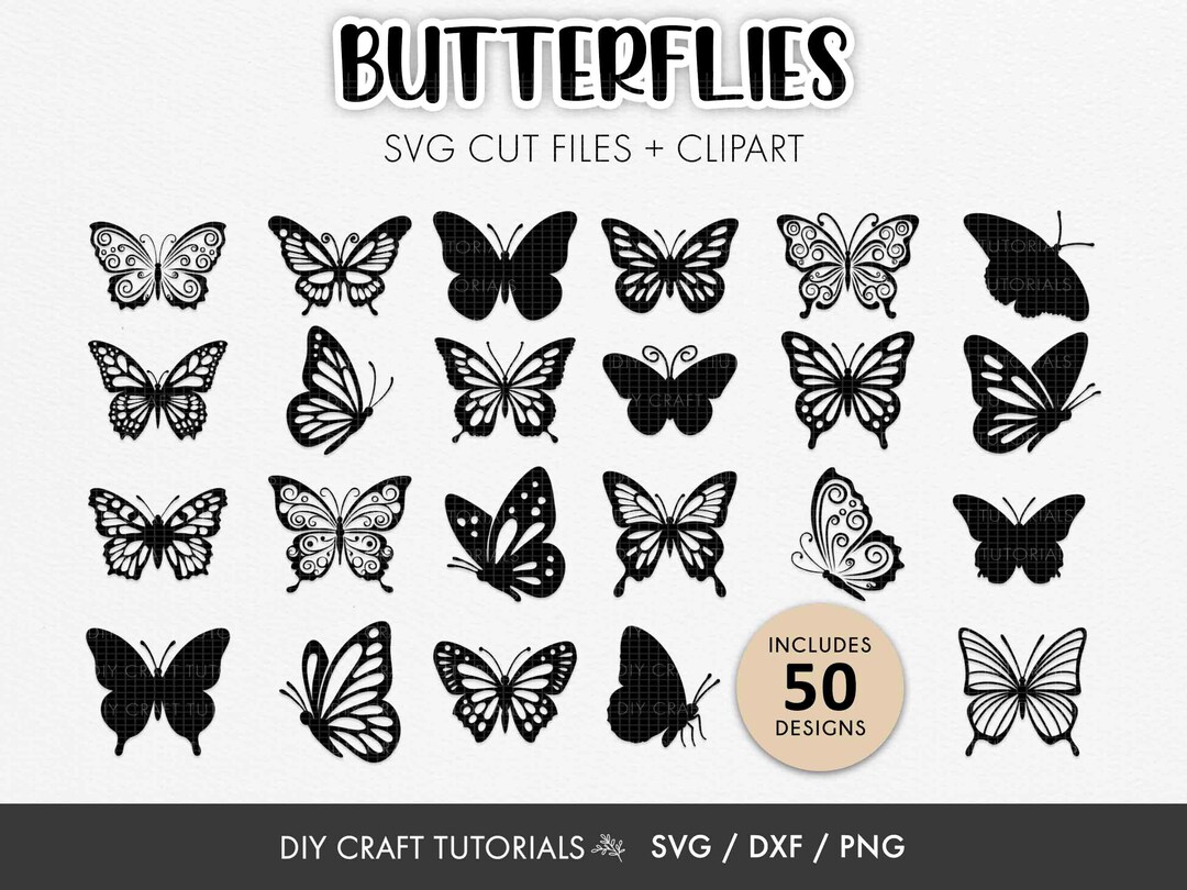 Butterfly SVG Bundle: 50 Cuttable Silhouette Designs - Etsy