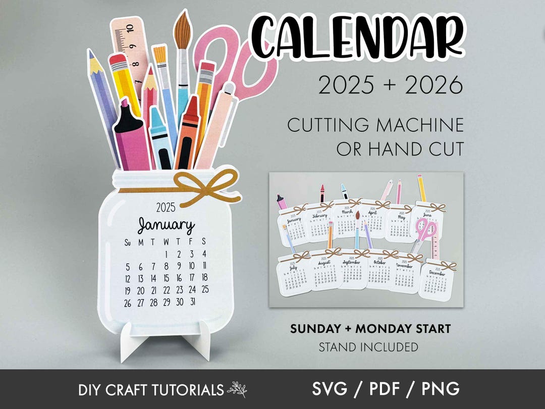 Calendar Svg, Jar Calendar Svg, Desktop Calendar Svg, Printable ...