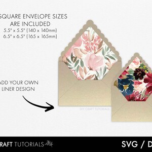 Square Envelope SVG Templates: 2 Sizes With Liners - Etsy