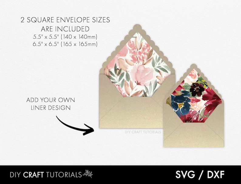 Square Envelope SVG Templates: 2 Sizes With Liners - Etsy