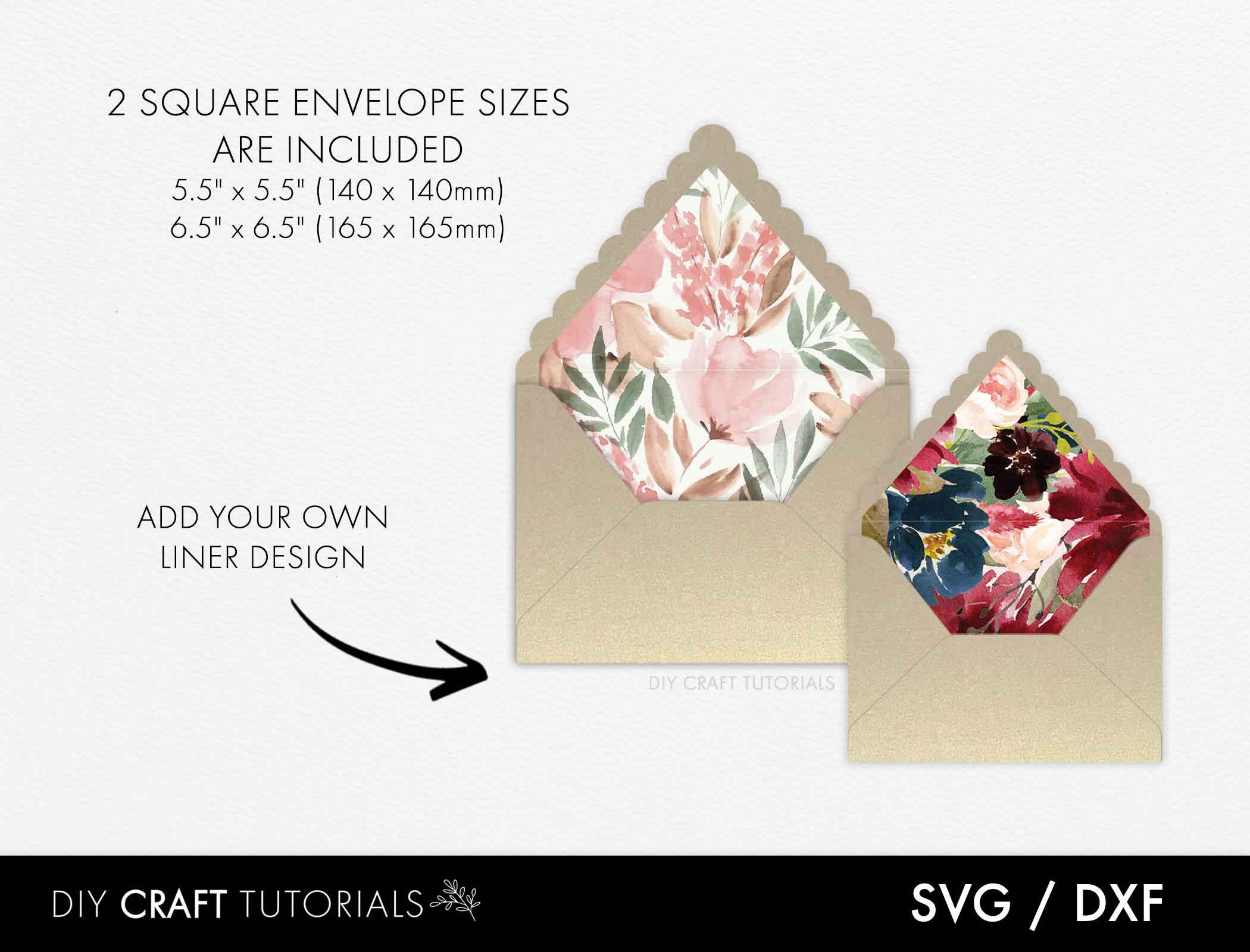 Square Envelope SVG Templates: 2 Sizes With Liners - Etsy