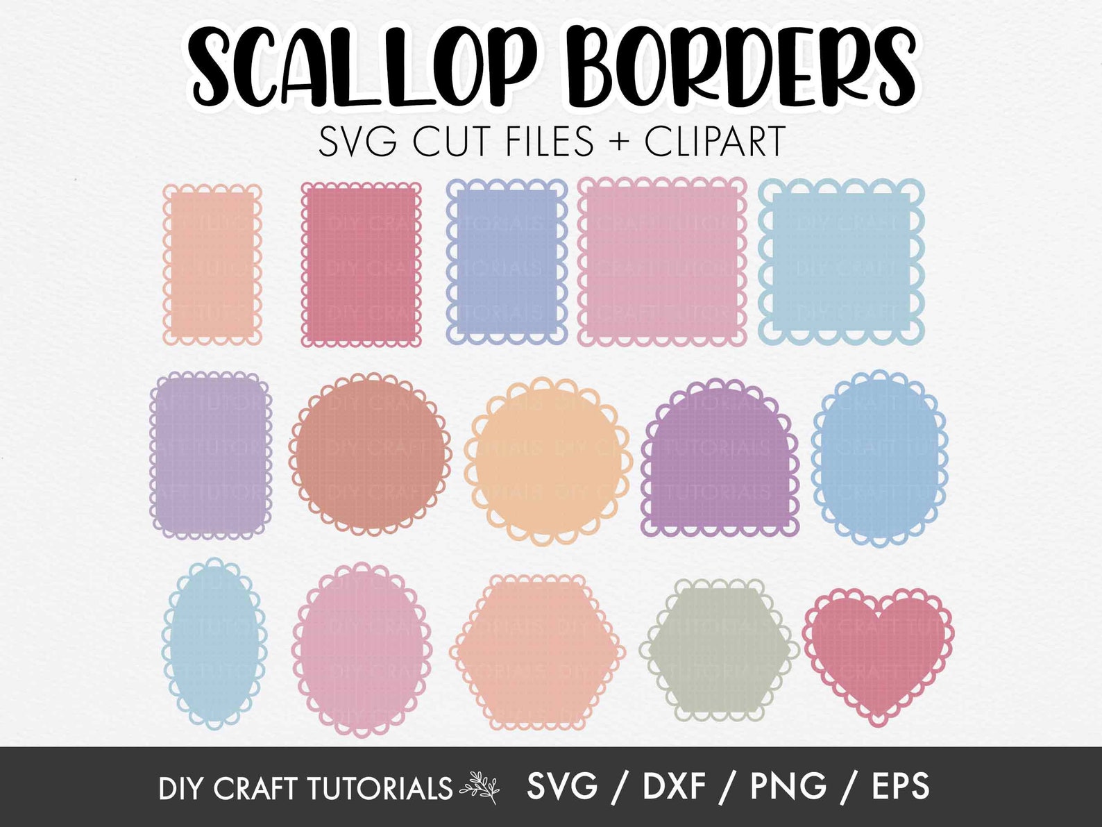 Scalloped Border Svg, Scalloped Shape Svg, Scallop Circle Svg, Frames ...