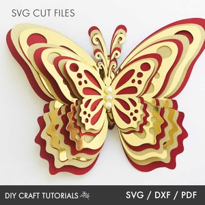 3D Butterfly SVG Bundle: Layered Paper Butterflies - Etsy