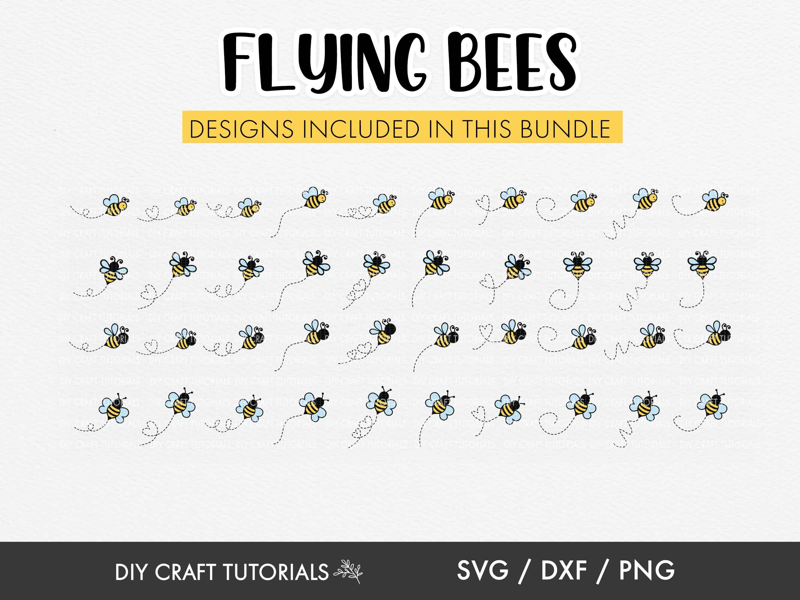 Bee SVG Bundle: 40 Cartoon Flying Bee Cut Files - Etsy