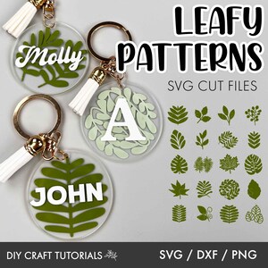 Leaf Svg, Abstract Leaves Svg, Leaves Svg, Leaf Keychain Svg, Keychain ...