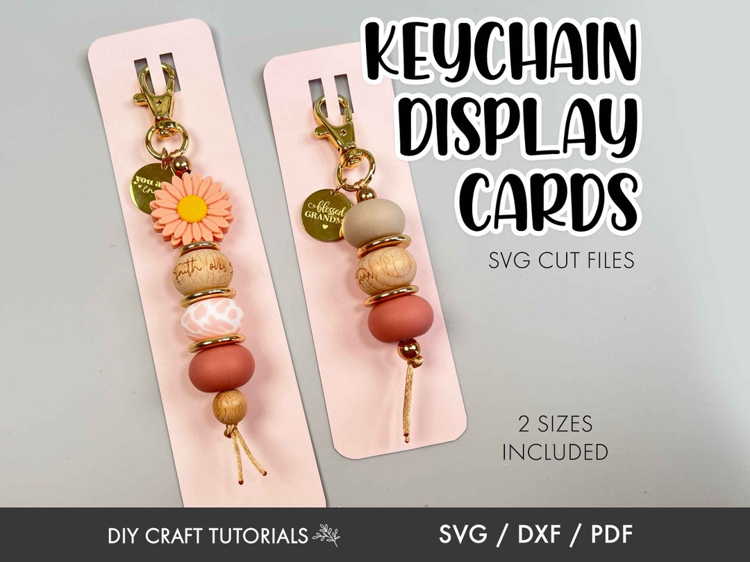 Beaded Keychain Display Card SVG Template: DIY Packaging - Etsy