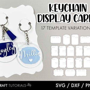 Keychain Display Card SVG Bundle: Keyring Packaging Template Cut Files ...