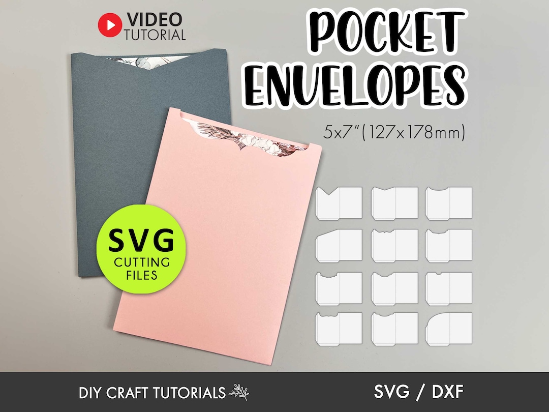5x7 Pocket Sleeve Envelope Templates for Cricut, Silhouette and Cutting ...