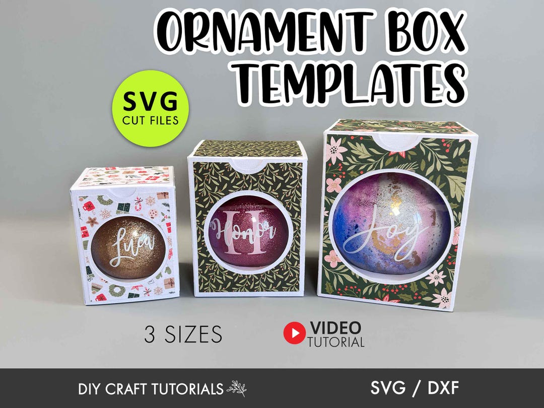 Ornament Box SVG Bundle - 3 Sizes, Ornament Box SVG, Ornament Box SVG ...