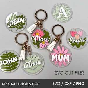 Abstract Flower Svg, Flower Svg, Flower Keychain Svg, Keychain Pattern ...