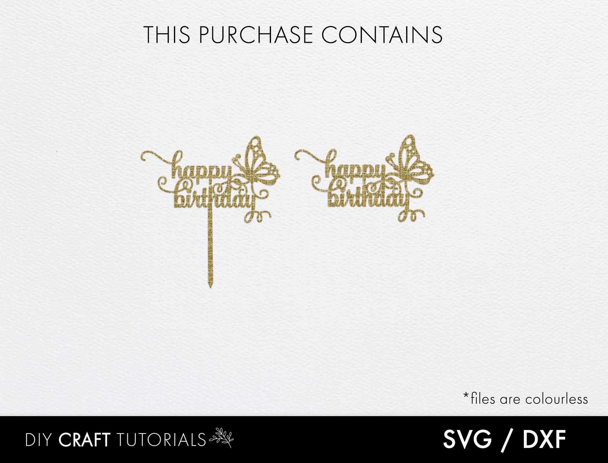 Butterfly Cake Topper Svg Birthday Cake Topper SVG Butterfly - Etsy