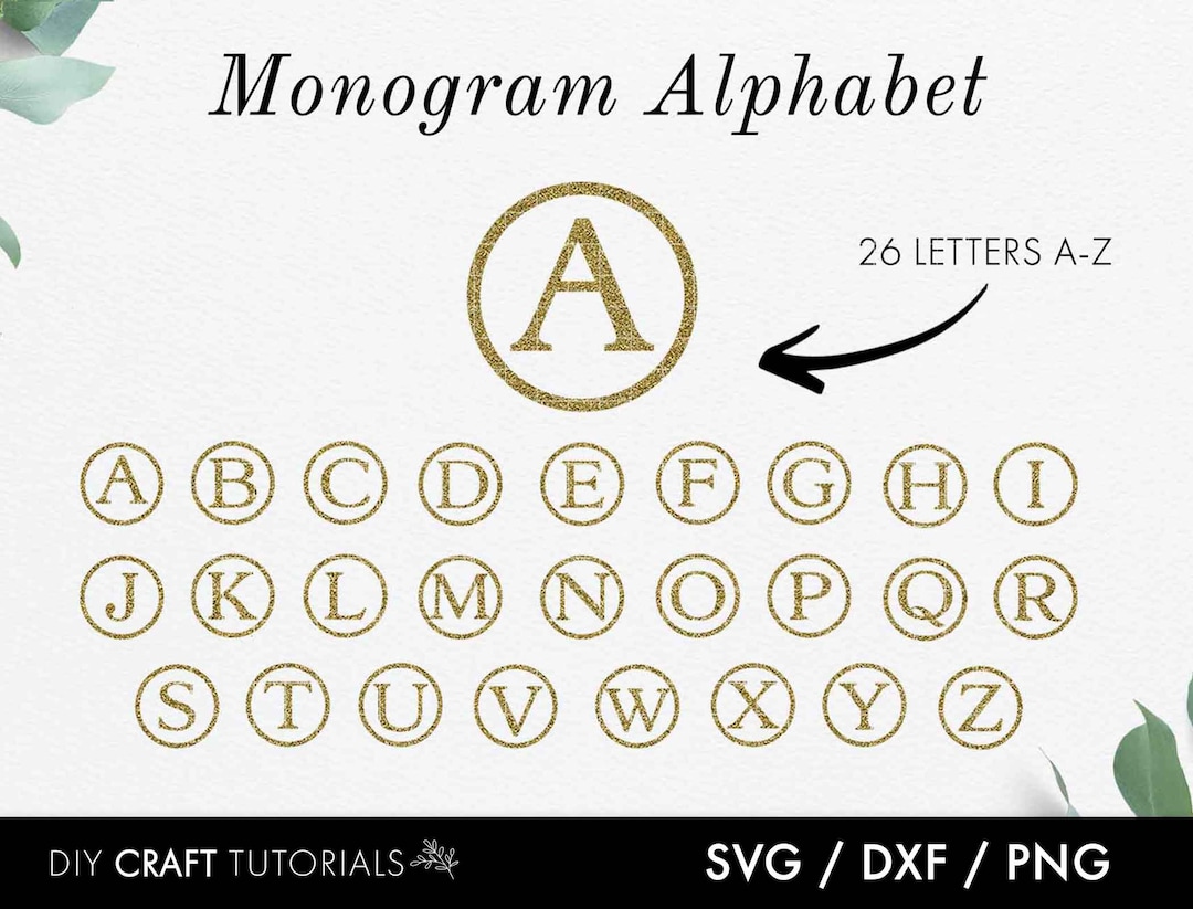 Monogram SVG Bundle - Alphabet Letters With Round Frame, Monogram Svg ...