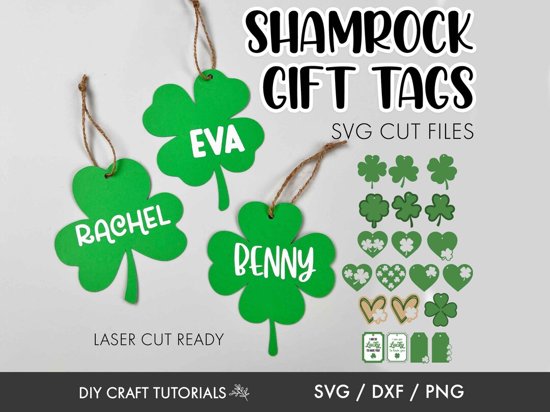 St Patrick's Day Gift Tag Svg, Gift Tag SVG, Shamrock Tag Svg, St ...