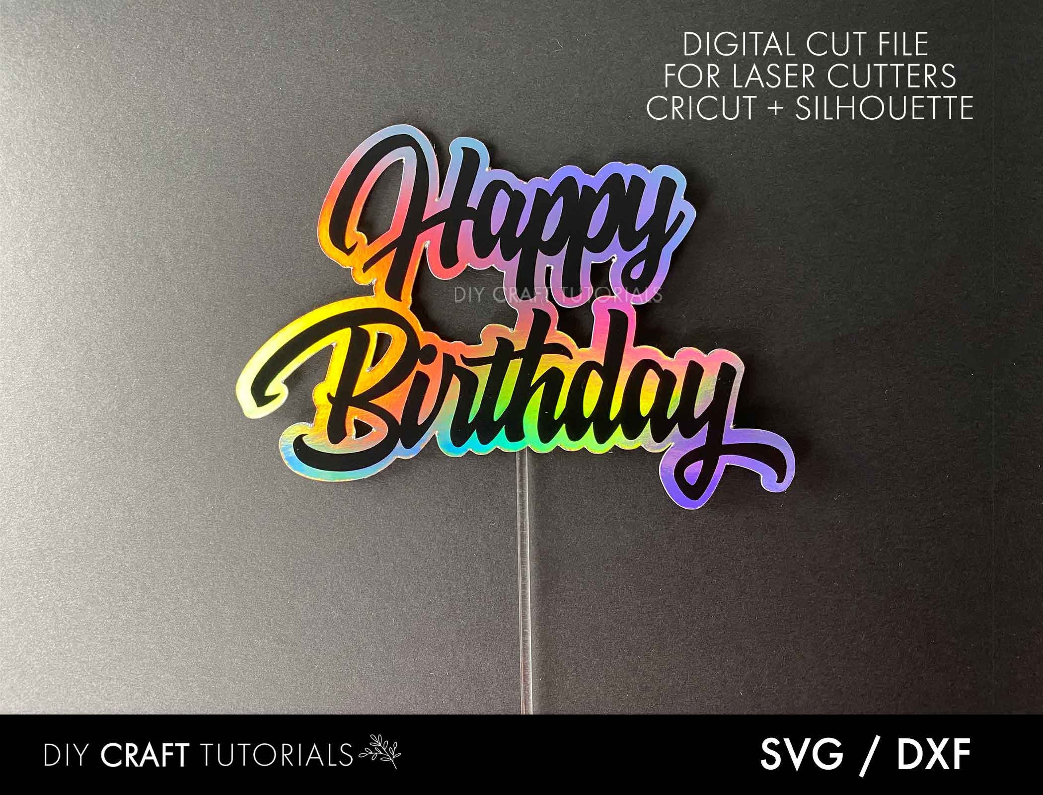 Birthday Cake Topper SVG Layered Cake Topper Happy Birthday - Etsy ...