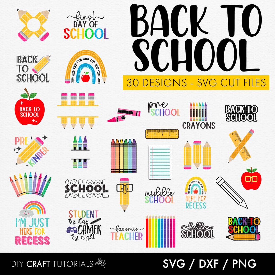 Back to School Svg, Teacher Svg, Crayon Svg, Pencil Svg, First Day of ...