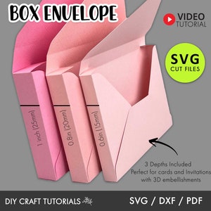 Box Envelope SVG Templates - 5 Sizes, 3d Envelope Box, Envelope Box ...