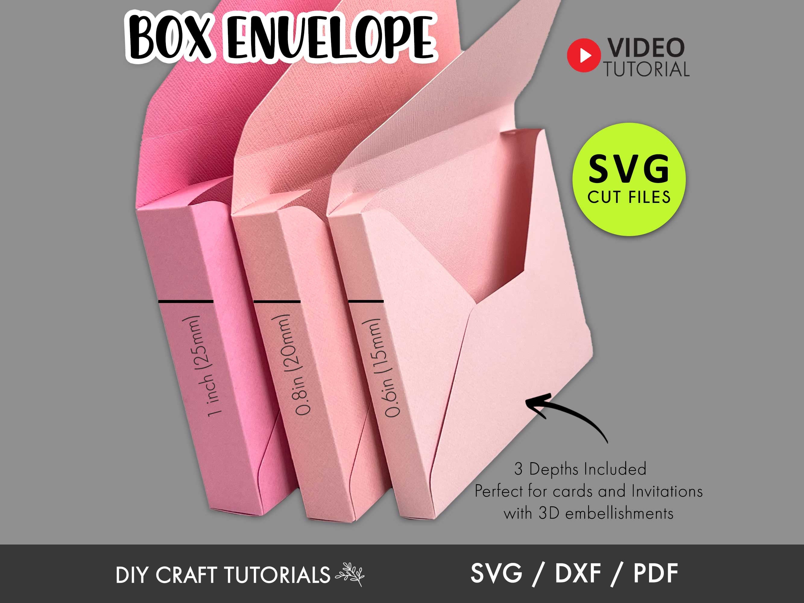 Box Envelope SVG Templates - 5 Sizes, 3d Envelope Box, Envelope Box ...