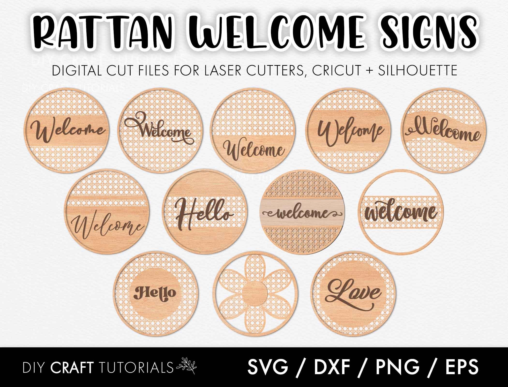 Rattan Sign SVG Svg Bundle Welcome Svg Rattan SVG Name - Etsy Australia