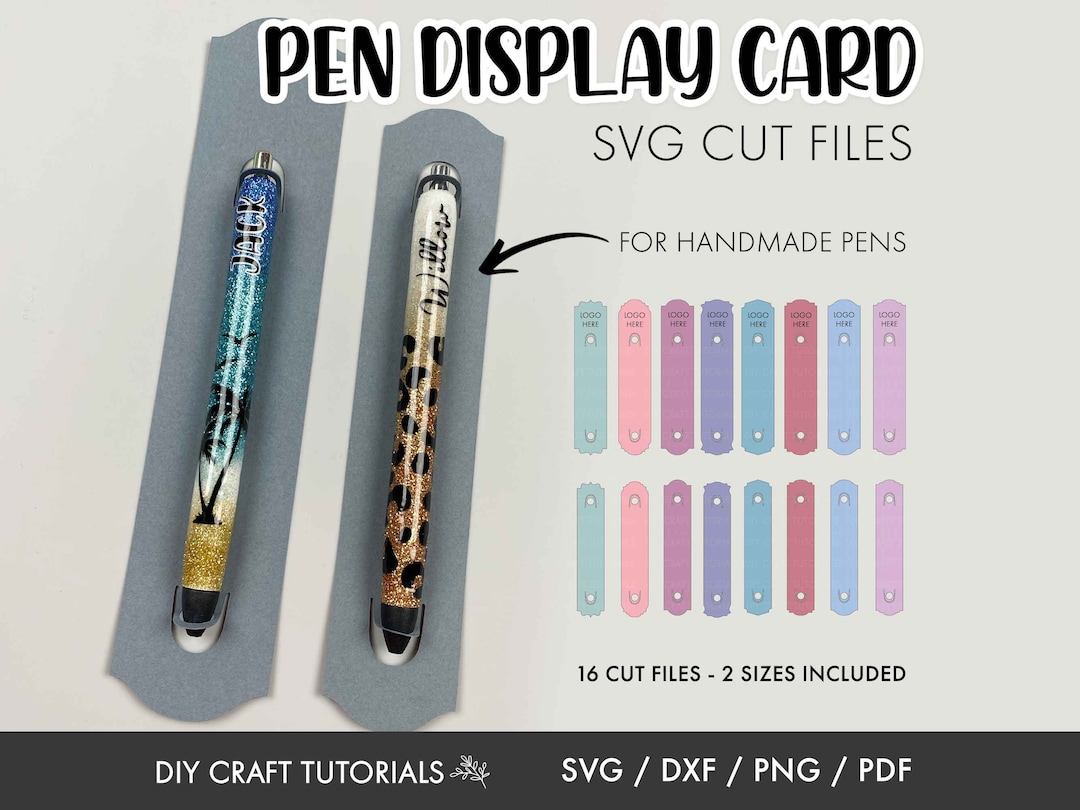 Pen Display Card Svg, Glitter Pen Svg, Epoxy Pen Display Card Svg ...