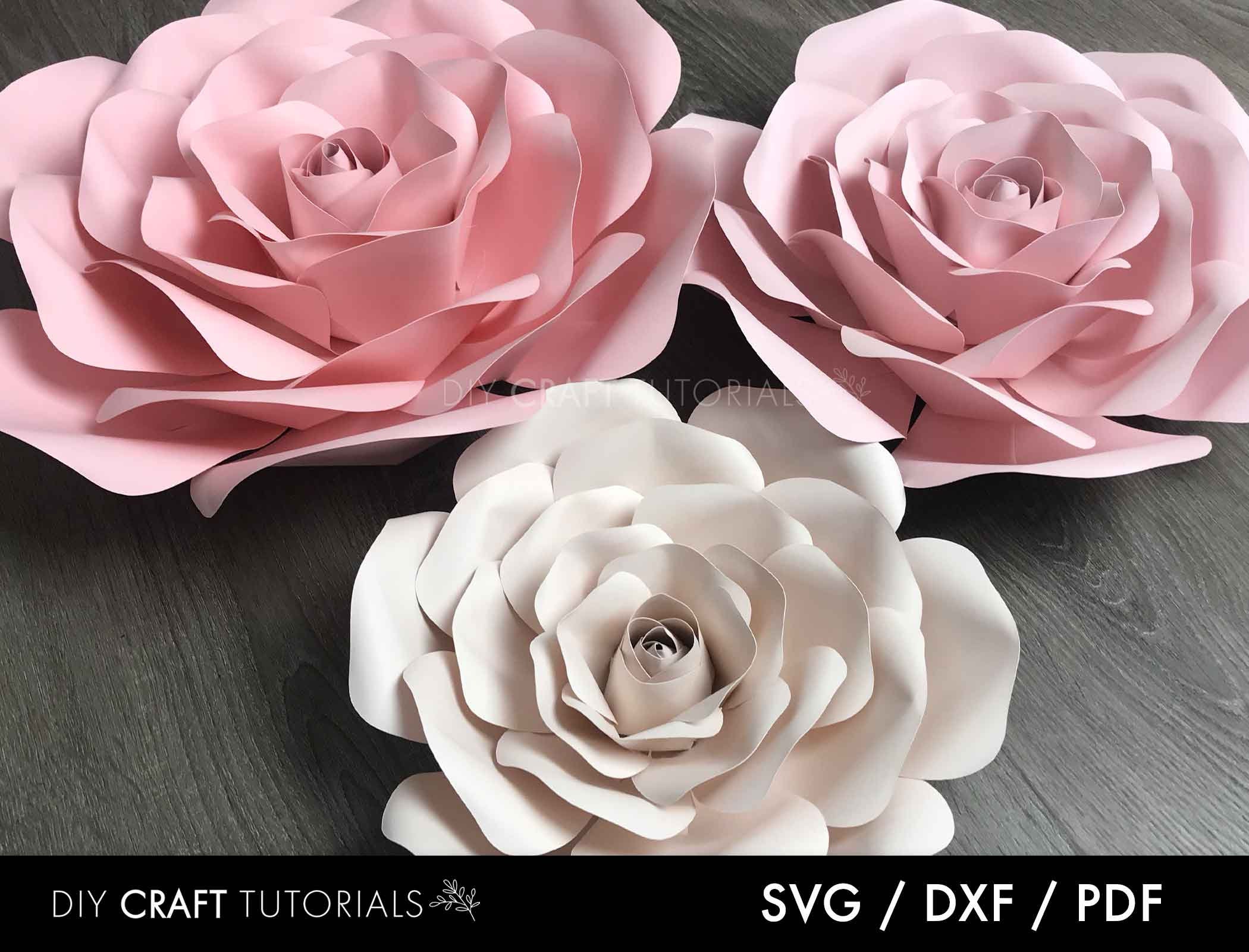 Large Paper Rose Template Rose Svg 3D Paper Flowers Paper - Etsy Canada