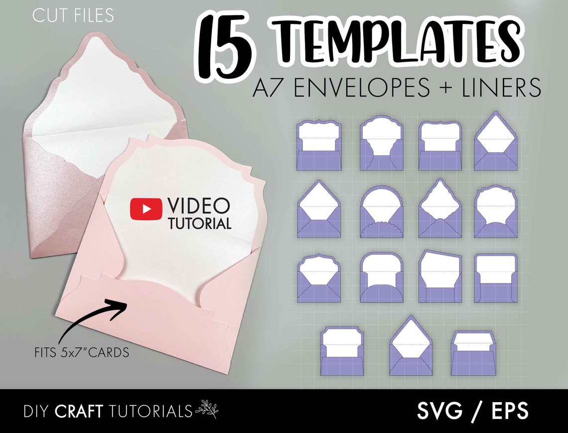 A7 Envelope Template 5.25 x 7.25 envelope template A7 | Etsy