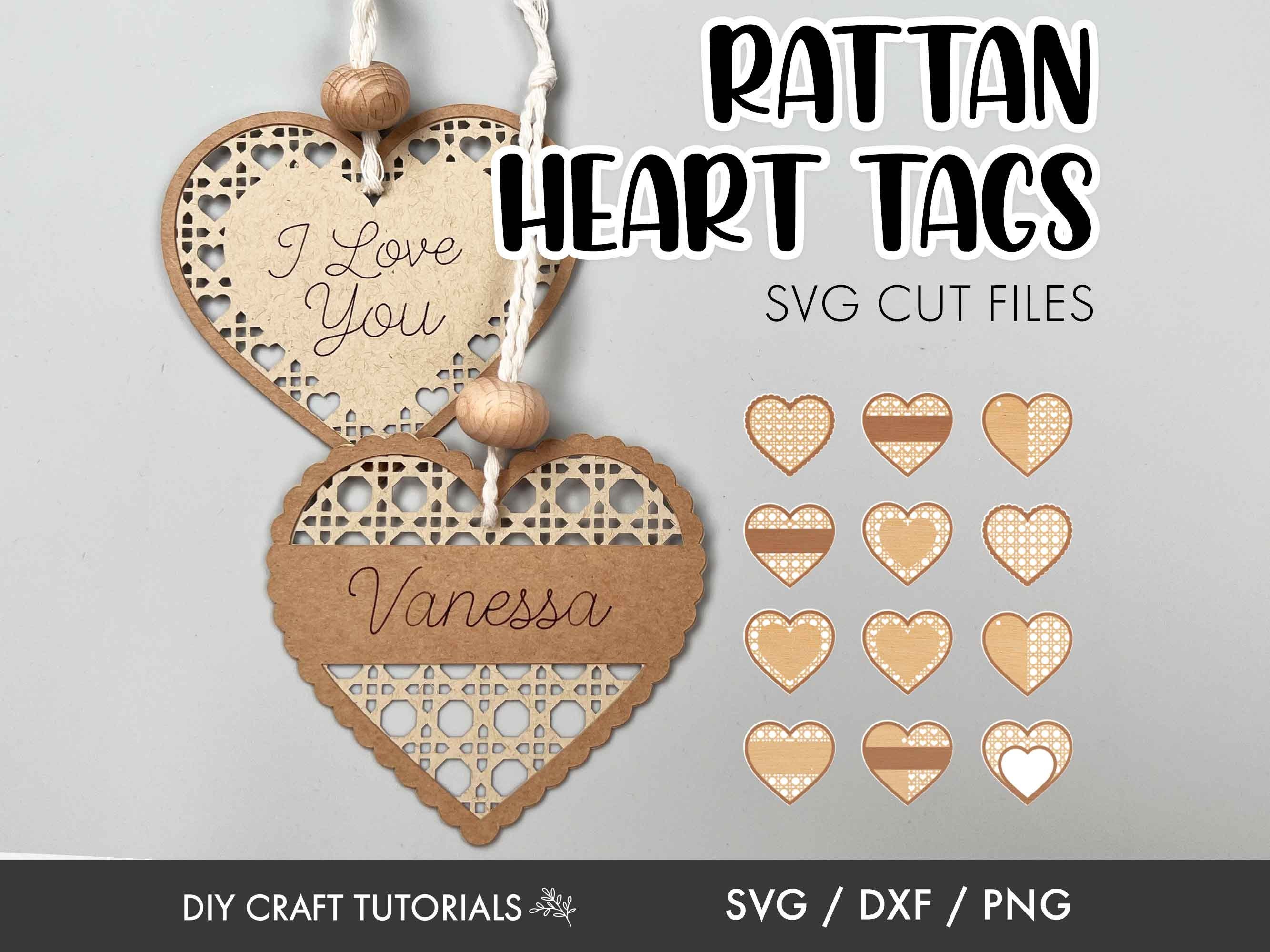 Rattan Tag Svg, Rattan Heart Svg, Valentine's Day SVG, Heart Svg, Cane ...