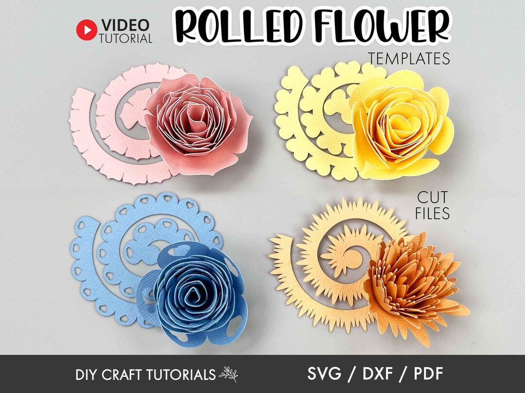 Rolled Flower Svg, Rolled Rose Svg, 3D Flower Svg, Rolled Paper Flowers ...