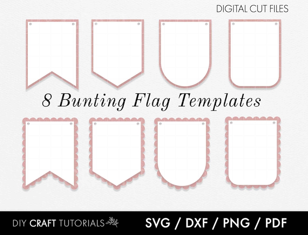 Bunting Svg, Scalloped Banner Svg, Bunting Flag Svg, Dxf, Png, Pdf ...