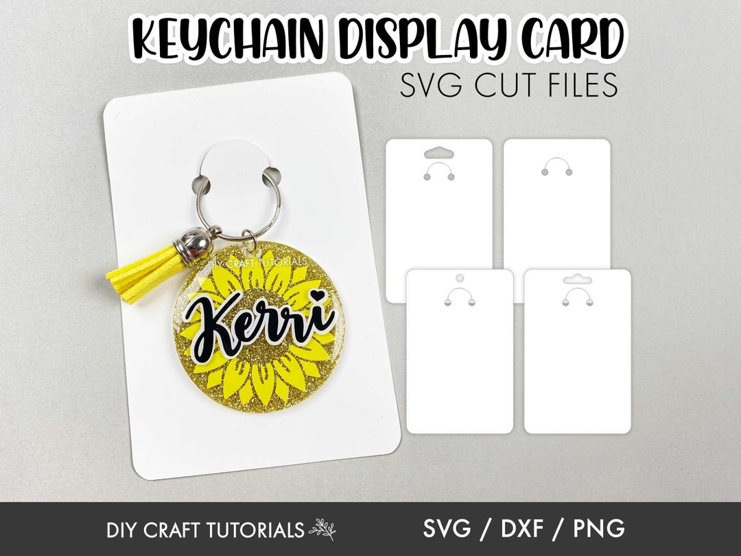 Keyring Display Card Svg, Keyring Display Card Template, Keychain ...