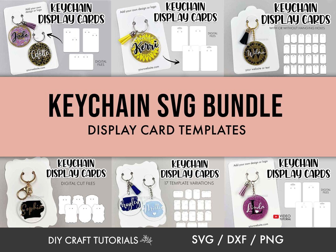 Keychain Display Card SVG BUNDLE, Keyring Display Card Template ...