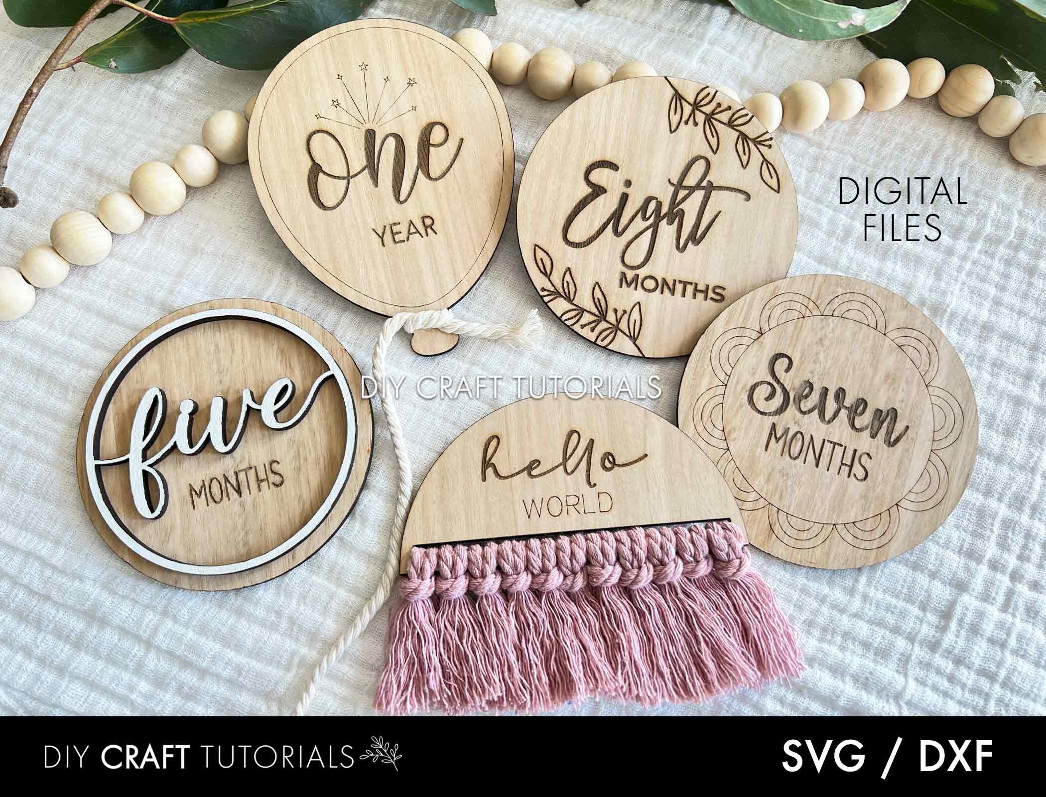 BABY MILESTONE SVG Bundle for Laser Cutters, Wooden Baby Milestone ...