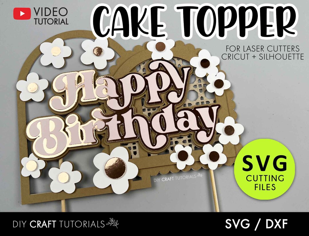 Hippie Birthday Cake Topper SVG: Layered Flower Design - Etsy