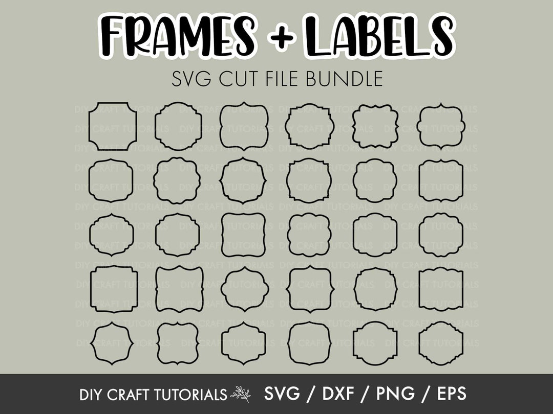 Vintage Frames SVG Bundle: Classic Labels, Banner Template Cut Files - Etsy