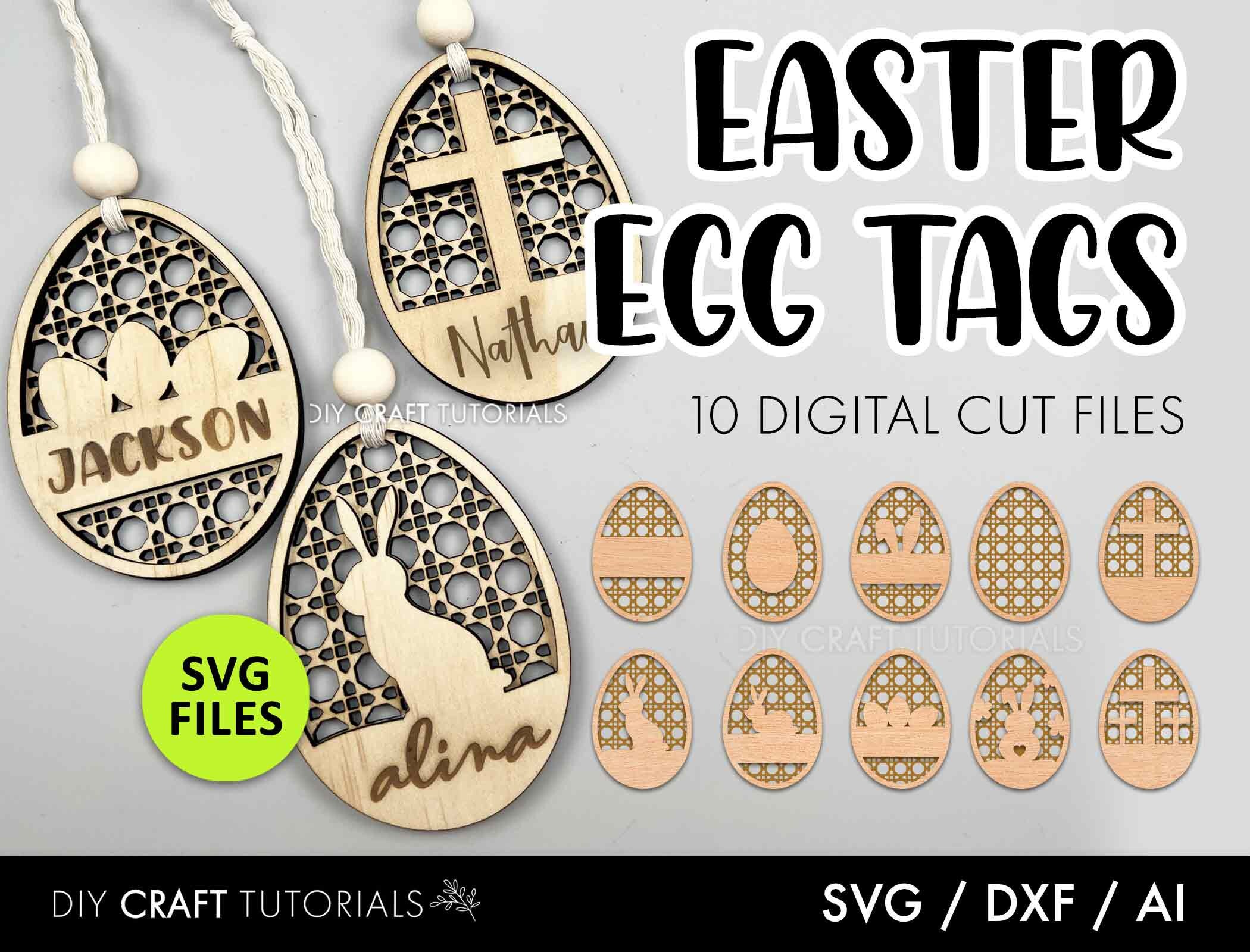 EASTER SVG BUNDLE Easter Tag Svg Easter Egg Svg Easter | Etsy