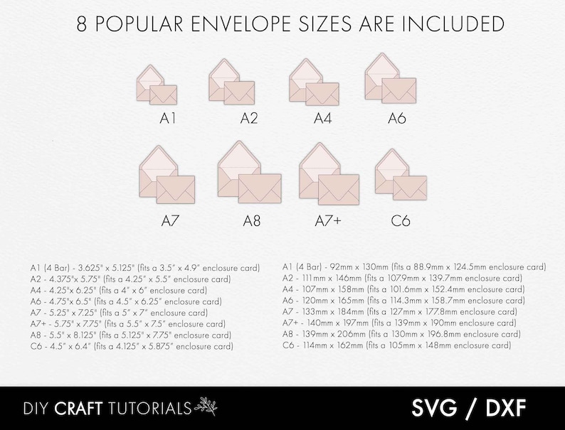 Euro Flap Envelope SVG Template 8 Sizes Envelope Template - Etsy Australia