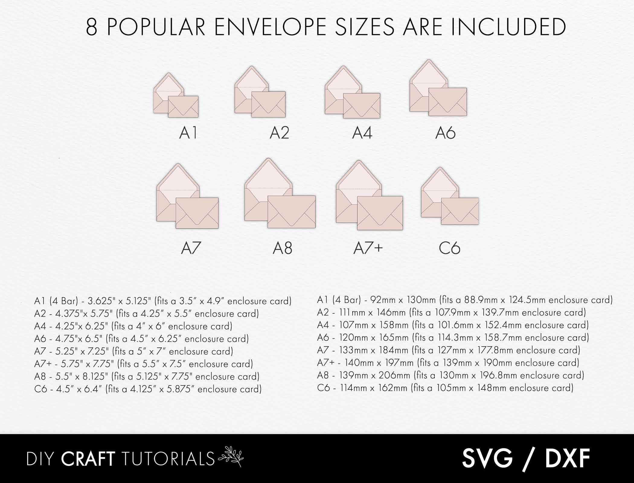 Euro Flap Envelope SVG Template 8 Sizes Envelope Template - Etsy Australia